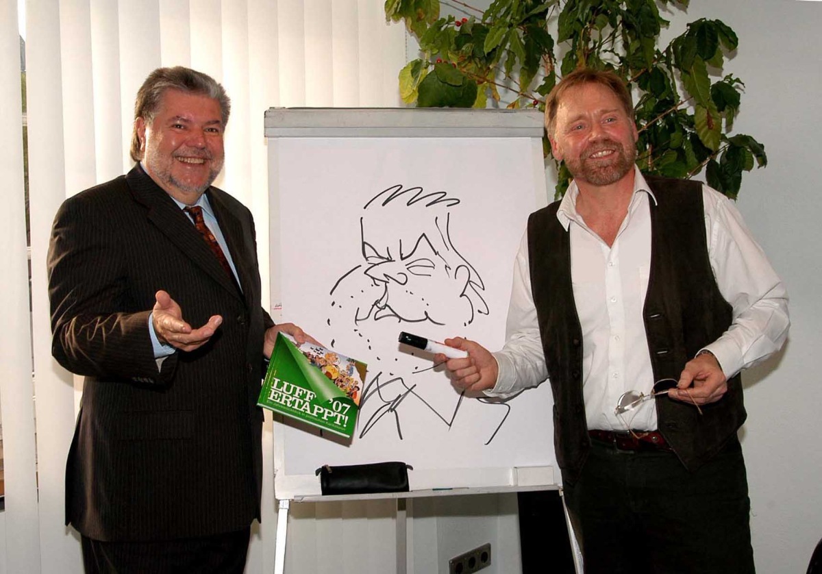 Karikaturist LUFF, der Schnellzeichner für gehobene Ansprüche ...